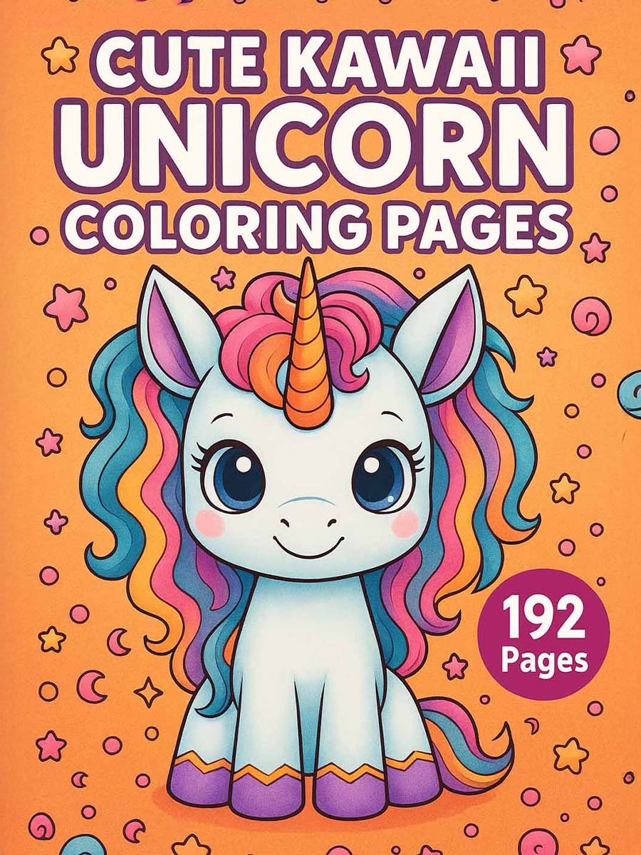 Cute Kawaii Unicorn Coloring Pages (192 Pages) | Coloring Page Store