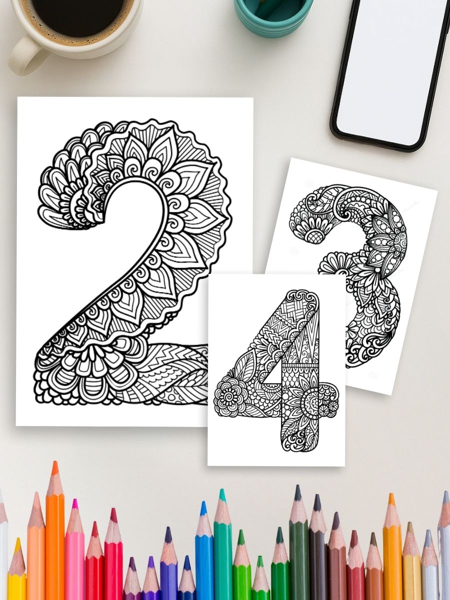 Alphabet Zen – 72 Mandala Letters & Numbers | Coloring Page Store