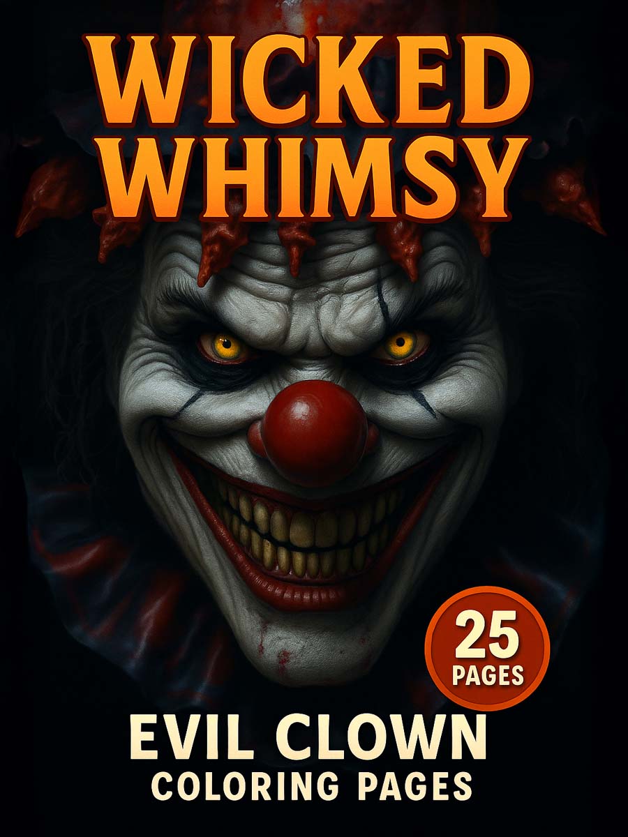 Wicked Whimsy – 25 Evil Clown Coloring Pages | Coloring Page Store